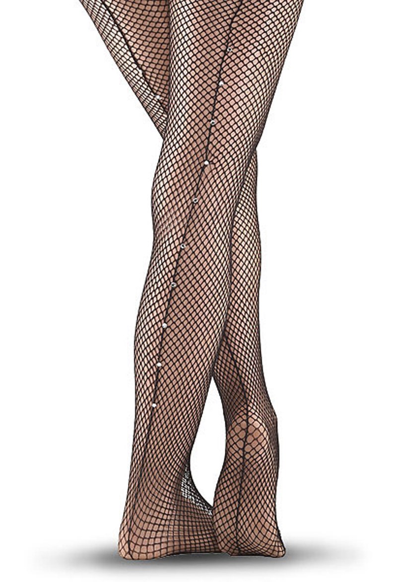 Adult Rhinestone Seam Fishnet Tights Balera™