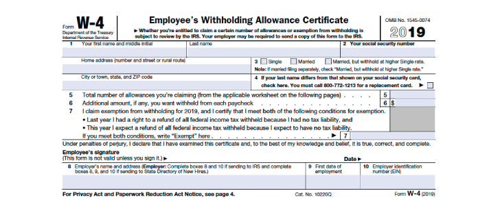 W 4 Form Irs How To Fill It Out Definitive Guide 2020 Smartasset