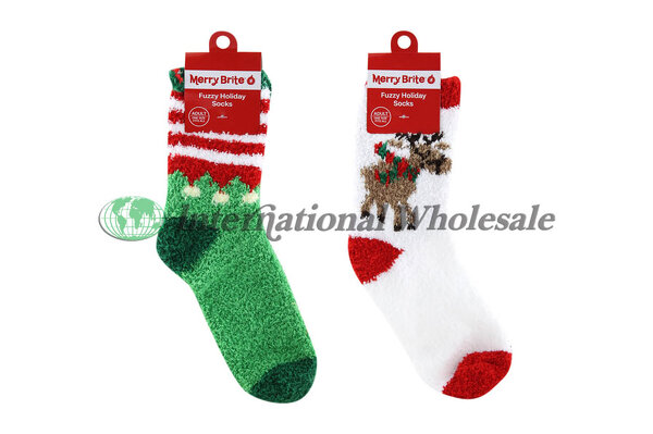 Christmas Fuzzy Socks 18 Ct Wholesale Bulk Supplierdistributor Of