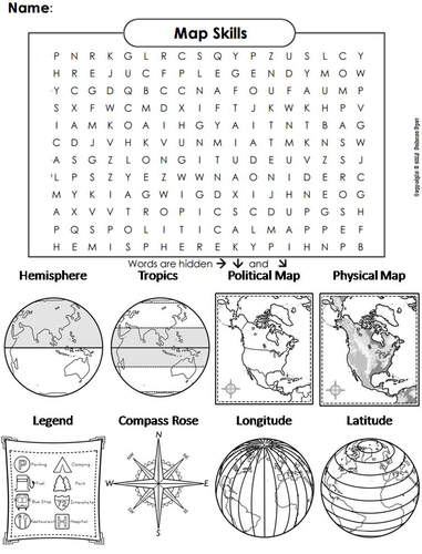 Map Skills Word Search By Sciencespot Teaching Resources Tes