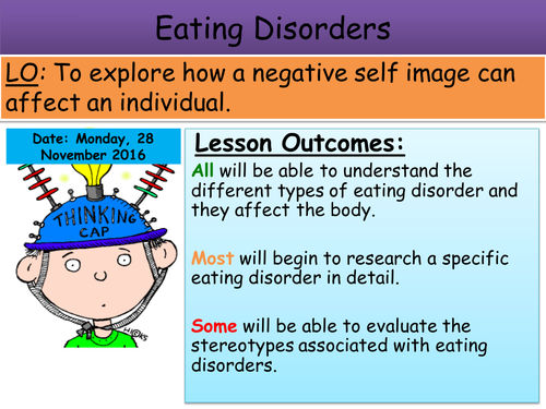 Eating Disorders Body Image Lesson Health And Social Care Gcse Pshe