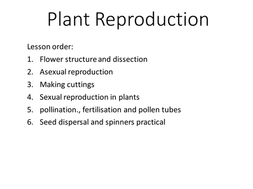 Ks3 Plant Reproduction Set Of Lessons Teaching Resources