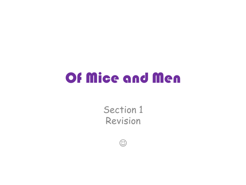 Of Mice And Men Chapter 1 Analysis Teaching Resources