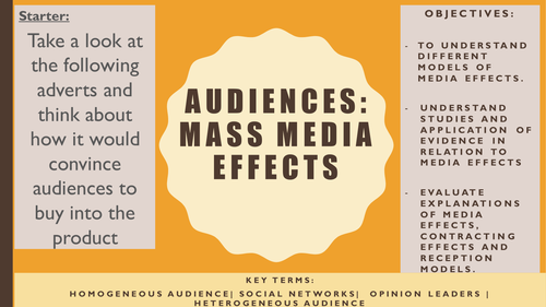 Aqa A2 Sociology Mass Media Audiences Models And Theories Teaching