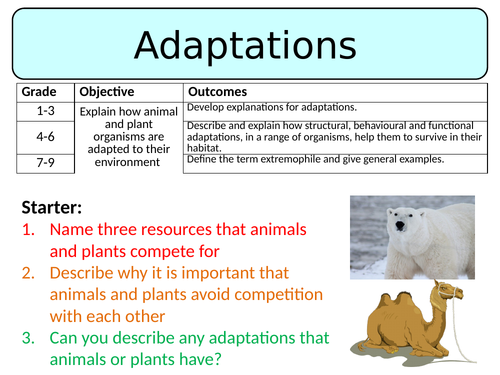 New Aqa Gcse Trilogy 2016 Biology Adaptations Teaching Resources