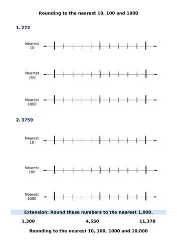 Year 5 6 Rounding To The Nearest 10 100 1000 And 10000