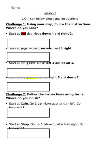 Maths Year 1 Position And Direction Lesson 3 With Powerpoint Teaching