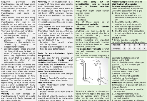 Gcse Biology Trilogy Required Practical Revision Knowledge