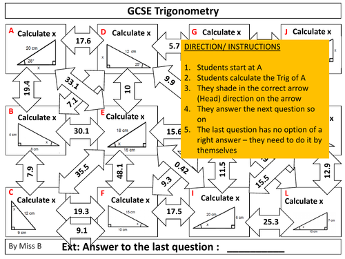 Gcse Trigonometry Activity Revision Teaching Resources