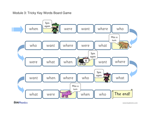 Tricky Words Board Game Phase 4 Teaching Resources