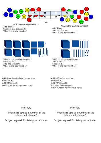 Year 4 Adding And Subtracting 1s 10s 100s And 1000s Teaching