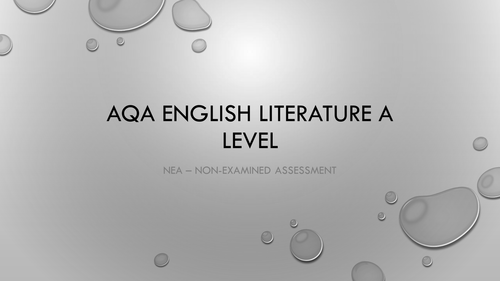 Introduction To The Nea Component For Aqa English Literature B Syllabus