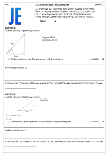 Trigonometry Lesson Plan And Resources Gcse By Lorme Teaching