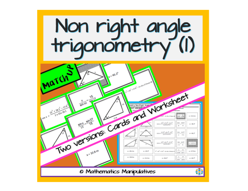 Trigonometry Non Right Angle Sine Rule Cosine Rule Match Up By