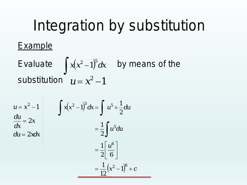 Integration By Substitution By Sjcooper Teaching Resources Tes