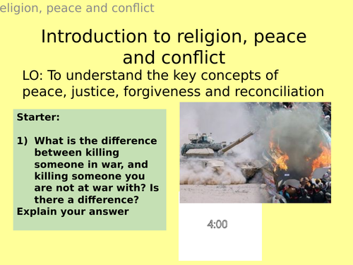 Aqa Gcse Re Rs 1 Peace And Conflict Theme D Religion Peace And