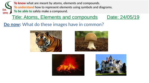 Aqa Atoms Elements And Compounds Practical Teaching Resources