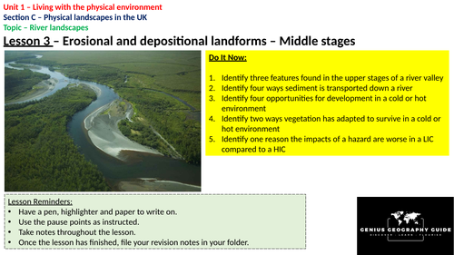 River Features Middle Stages Teaching Resources