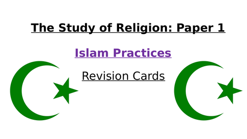 Aqa Religious Studies Revision Cards Islam Practices Teaching Resources