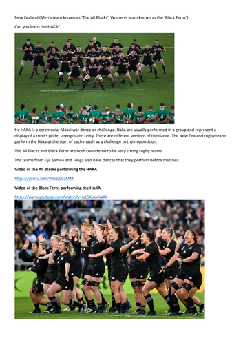 Rugby World Cup 2023 Haka Resources Teaching Resources