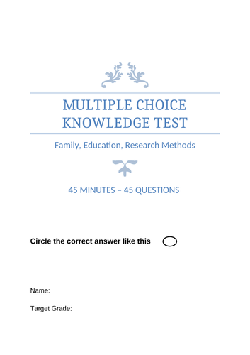 Multiple Choice Questions Quiz Teaching Resources