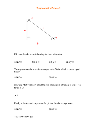 Trigonometry Identities Teaching Resources