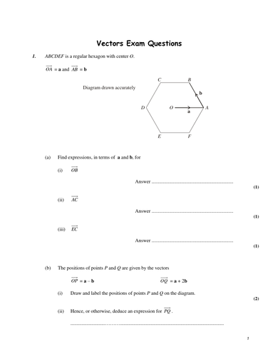 Vector Worksheet Precalculus