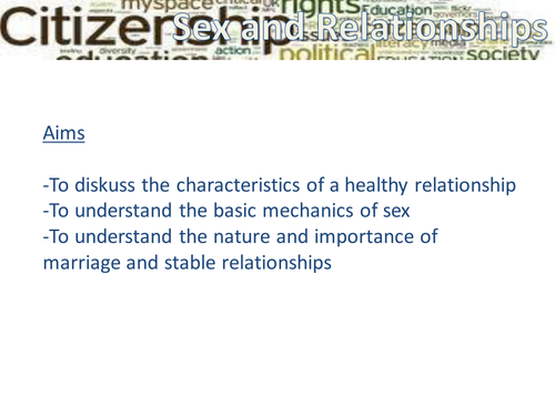 Sex And Relationships Teaching Resources