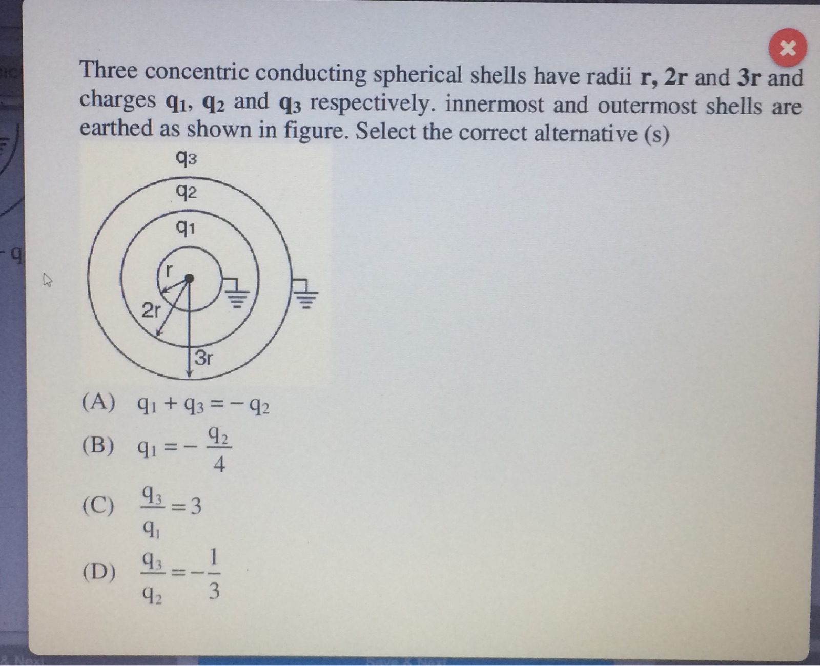 The Diagram Shows Three Concentric Conducting Spherical Shells Having