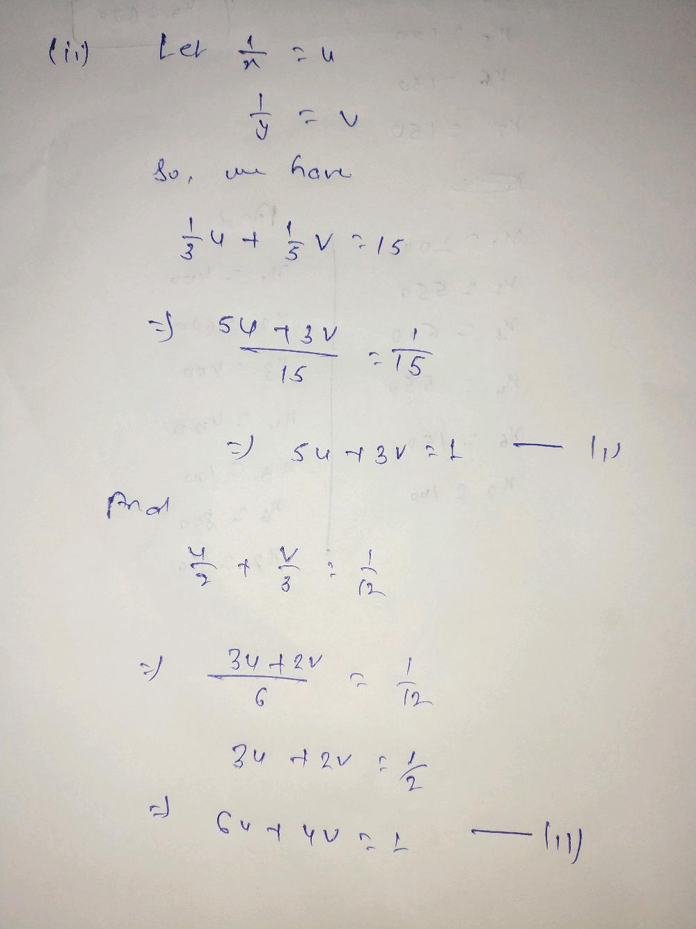 Solve The Following Pairs Of Equations By Reducing Them To A Pair Of