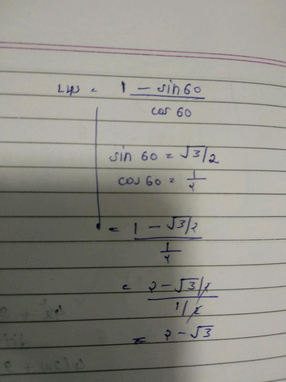 Prove That Cos 30∘ Sin 60∘1 Cos 60∘ Sin 30∘ √32