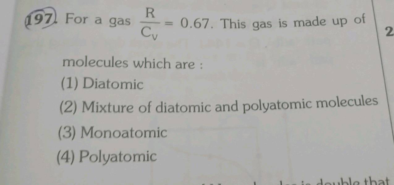 A Mixture Contains N1 Moles Of Monoatomic Gas And N2 Moles Of Diatomic