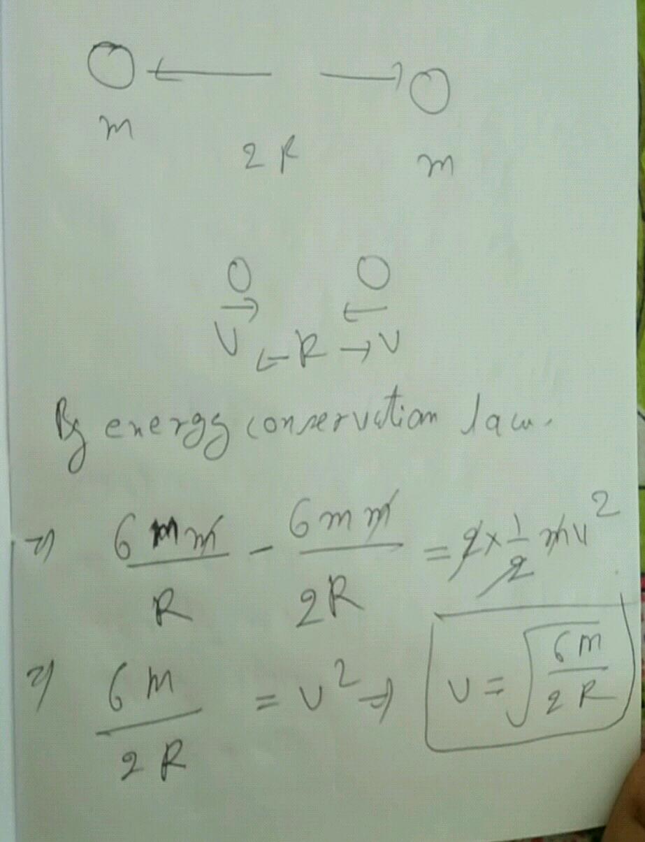 Two Masses M1 2kg And M2 8kg Infinite Distance Apart Are Initially