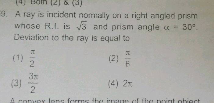 In Figure A Ray Of Light Pq Is Incident Normally On The Hypotenuse Of