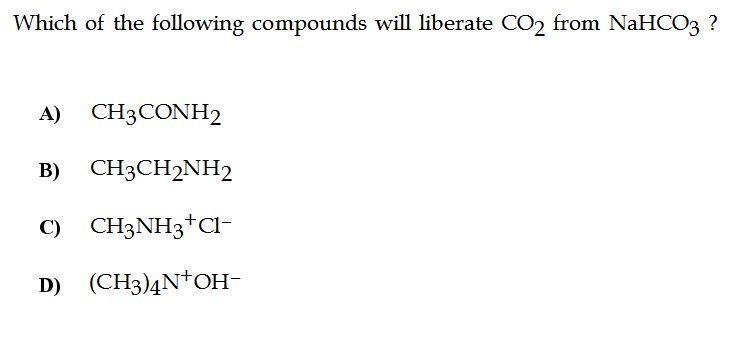 Which Compound Will Liberate Co2 From Nahco3 Solution