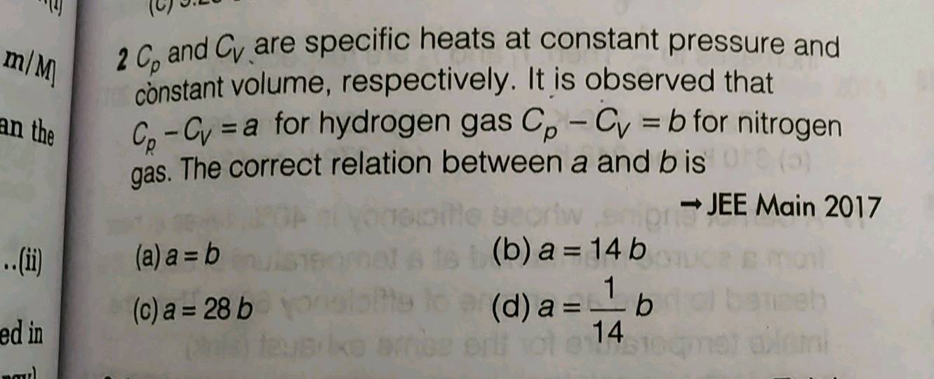 Cp And Cv Are Specific Heats At Constant Pressure And Constant Volume