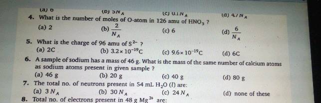 What Is Number Of Moles Present In 126 Amu Of Hno3