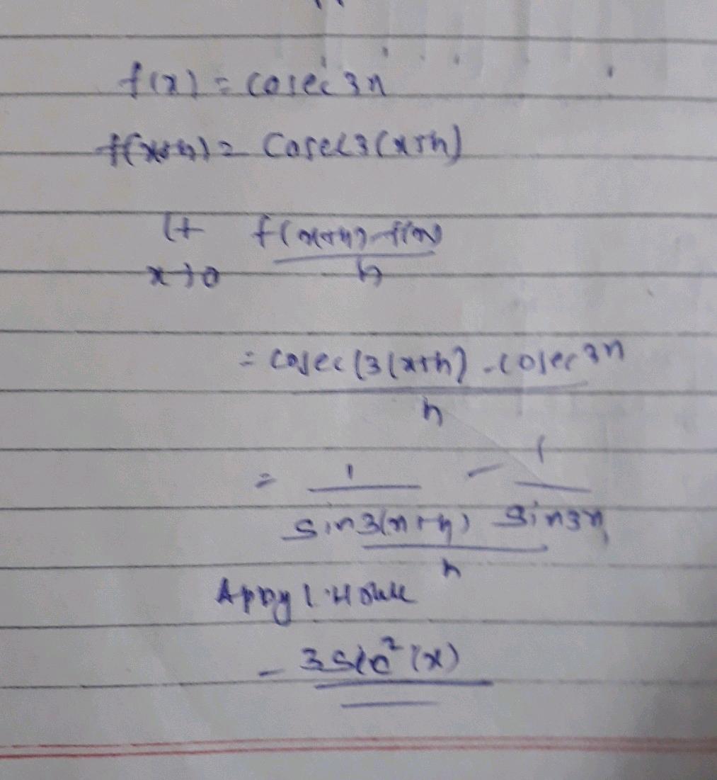 Find The Derivative Of Cosec2 X By Using First Principle Of