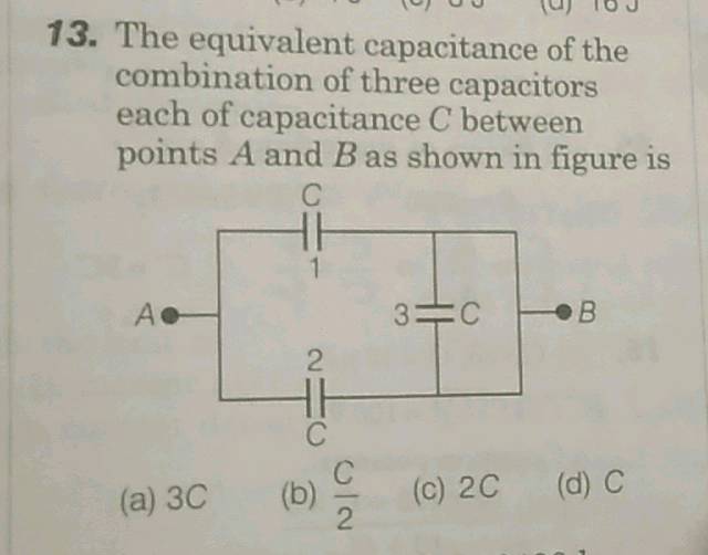 Find The Equivalent Capicitance Between Points A And B Of The Circuit