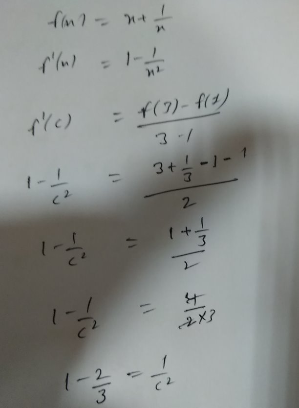 Verify Lagranges Mean Value Theorem For The Functions Fx Ex In 0