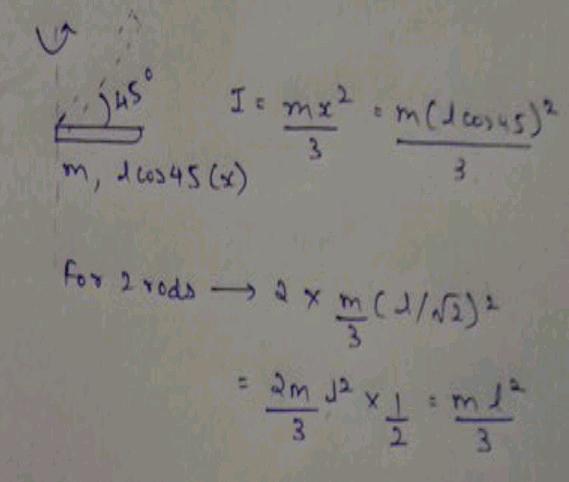 Two Identical Uniform Rod Each Of Mass M And Length L Joined