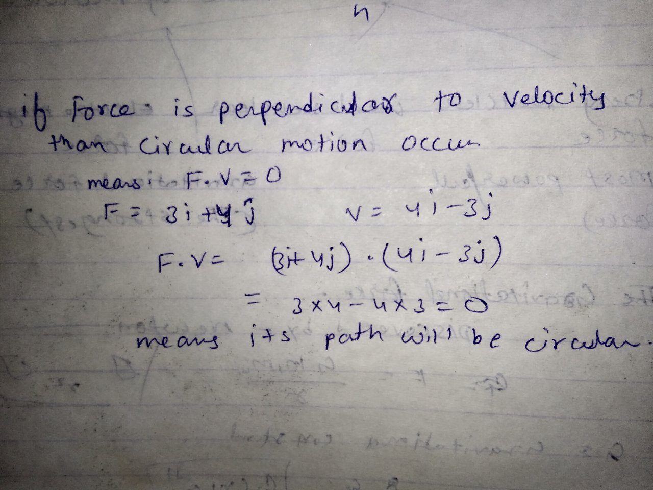 A Particle Has Initial Velocity Vec V 3i 4j And A Constant Force