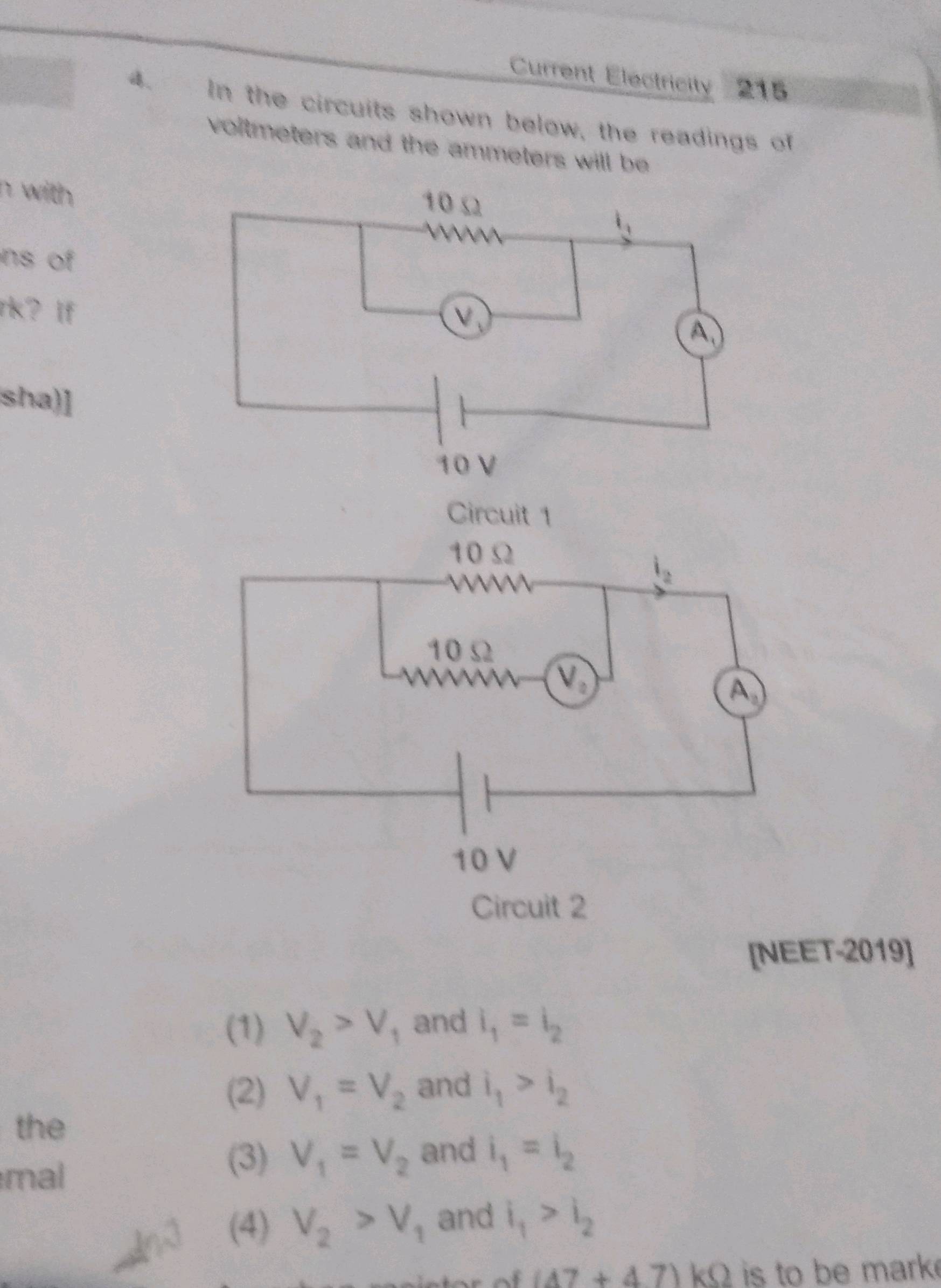 In The Circuit Shown Below What Will Be The Reading Of The Voltmeter