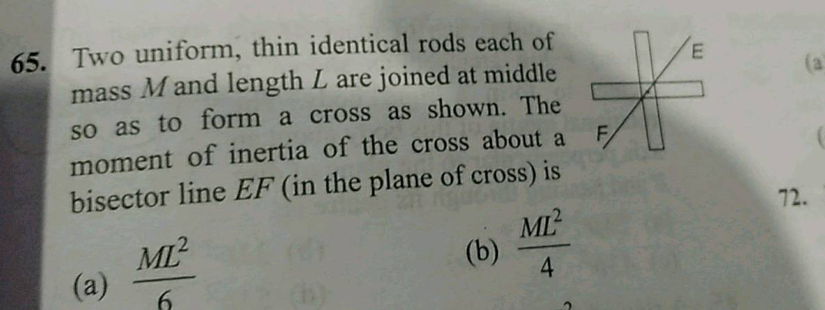 Two Uniform Thin Identical Rods Ab And Cd Each Of Mass M And Length L