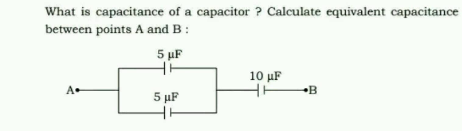 Find The Equivalent Capacitance Between Points A And B Capacitance Of