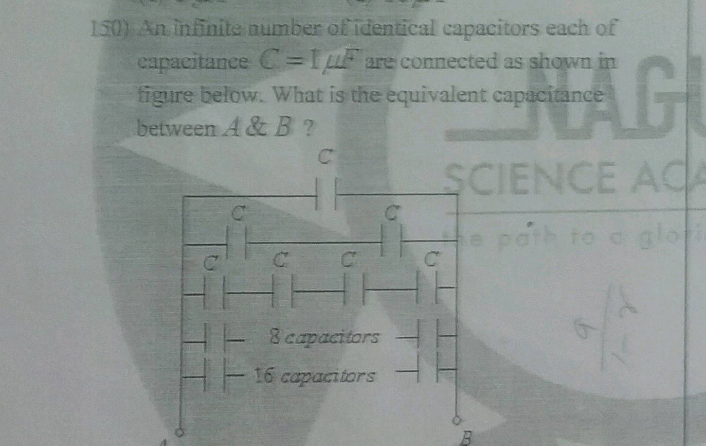 Six Equal Capacitors Each Of Capacitance C Are Connected As Shown In