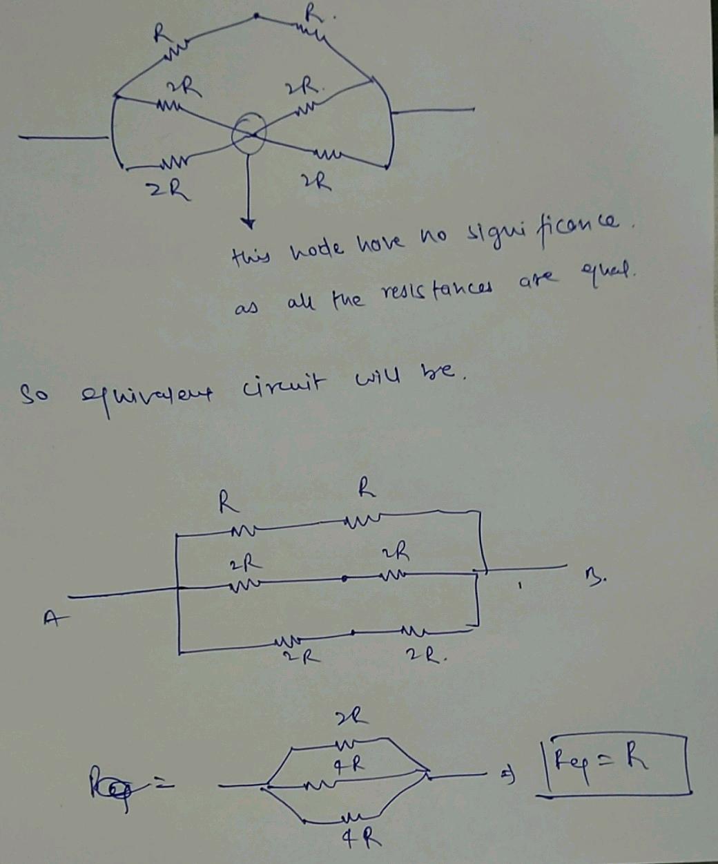 The Equivalent Resistance Between Points X Andy