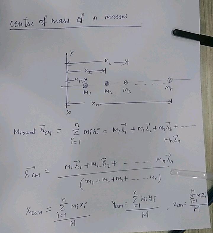 Obtain Expressions For The Center Of Mass Of A System Consisting Of A