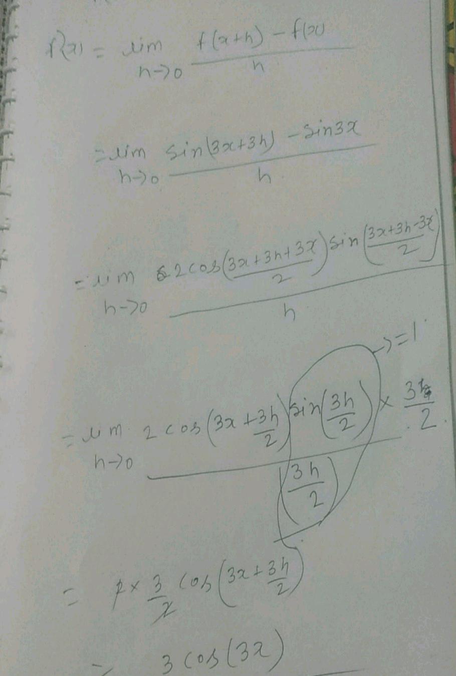 Find The Derivative Of Cosec2 X By Using First Principle Of