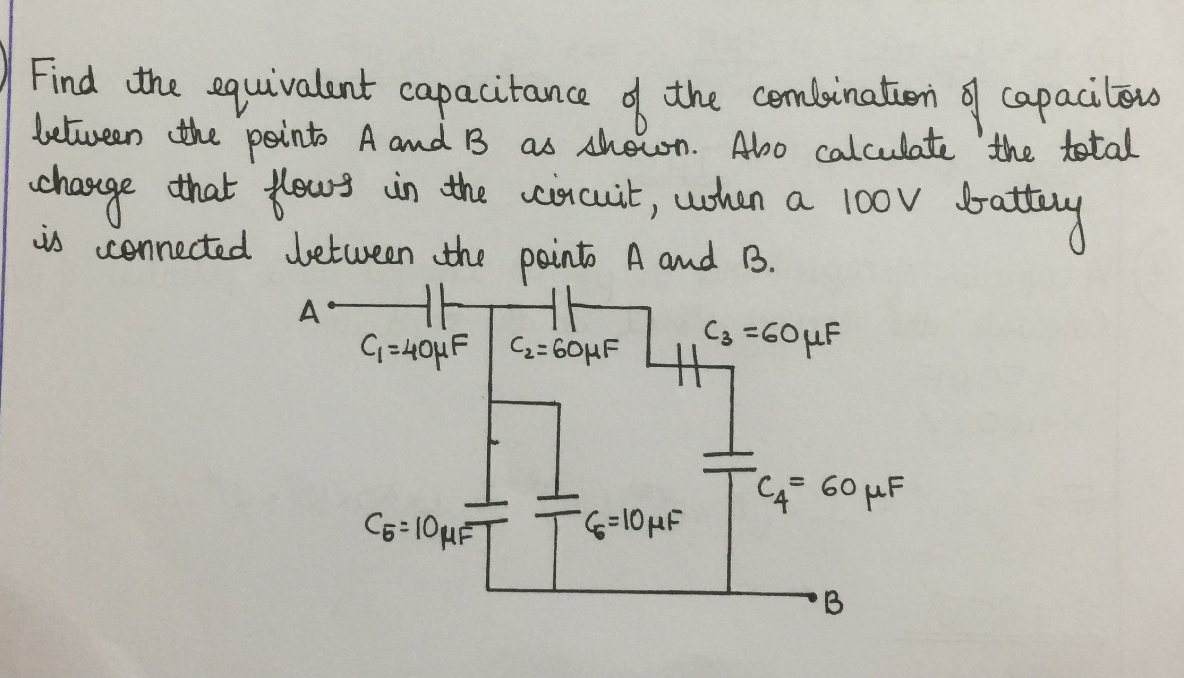 Four Capacitors C1 C2 C3 And C4 Are Connected As Shown In Figure